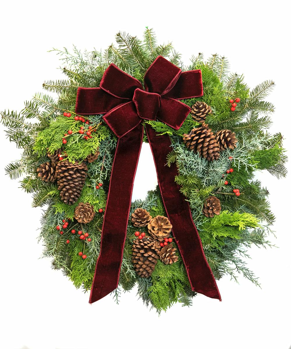Classic Christmas Wreath in Boston, MA | Central Square Florist